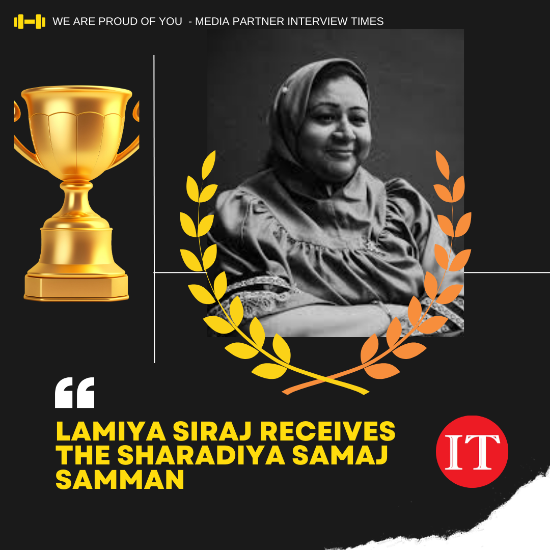 Author Lamiya Siraj is awarded with the Sharadiya Samaj Samman for ...